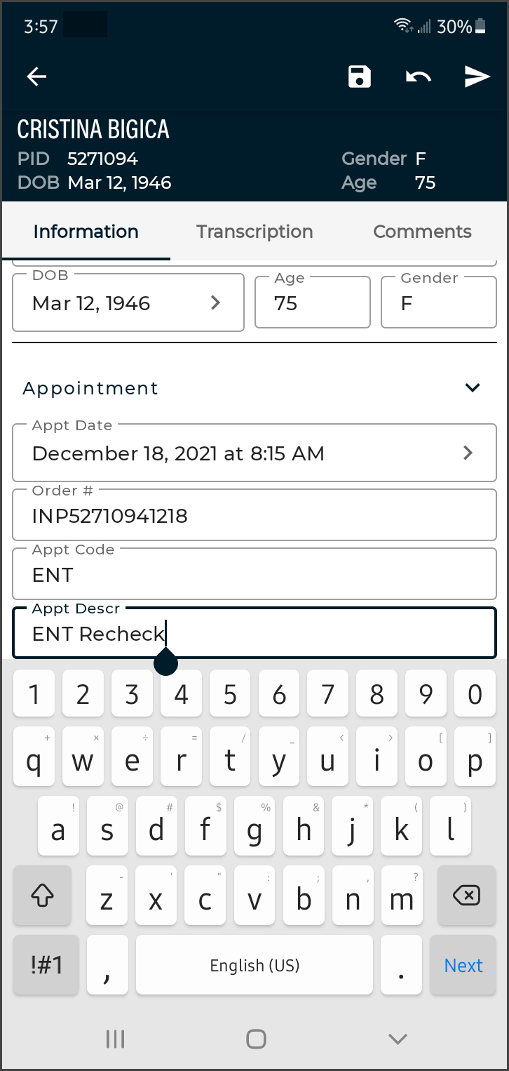 Transcriptions Tab - eScription One Documentation